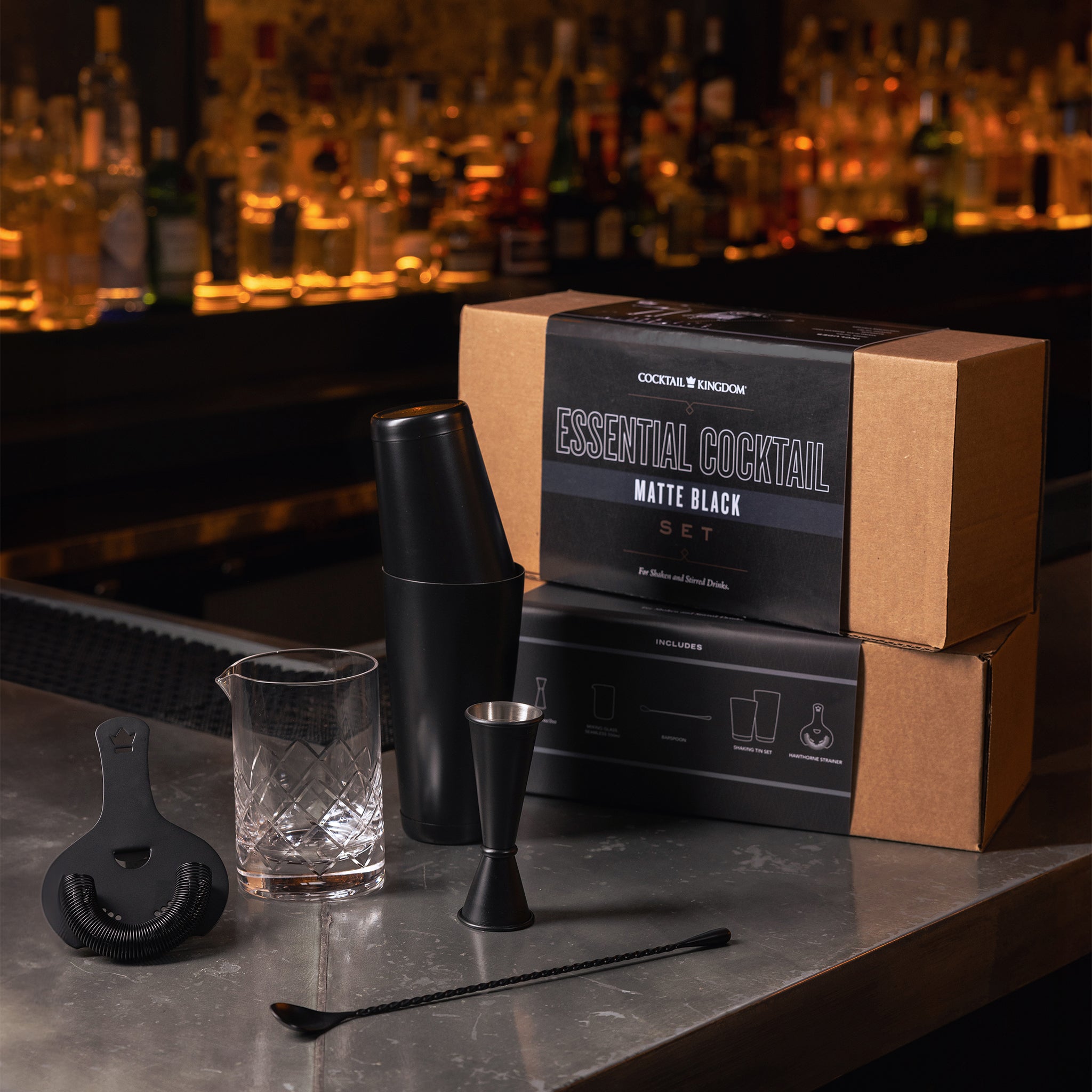 ESSENTIAL COCKTAIL SET – MATTE BLACK – Cocktail Kingdom