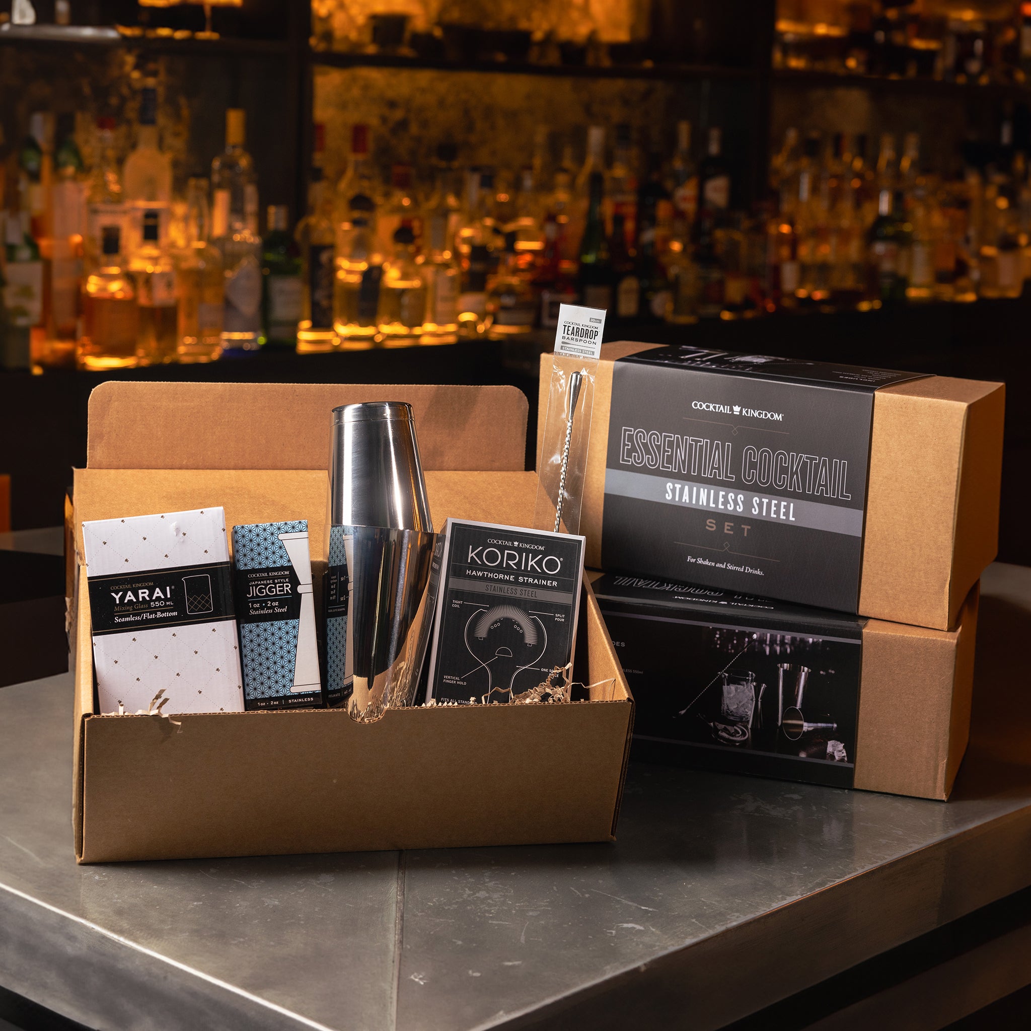 ESSENTIAL COCKTAIL SET – STAINLESS STEEL – Cocktail Kingdom