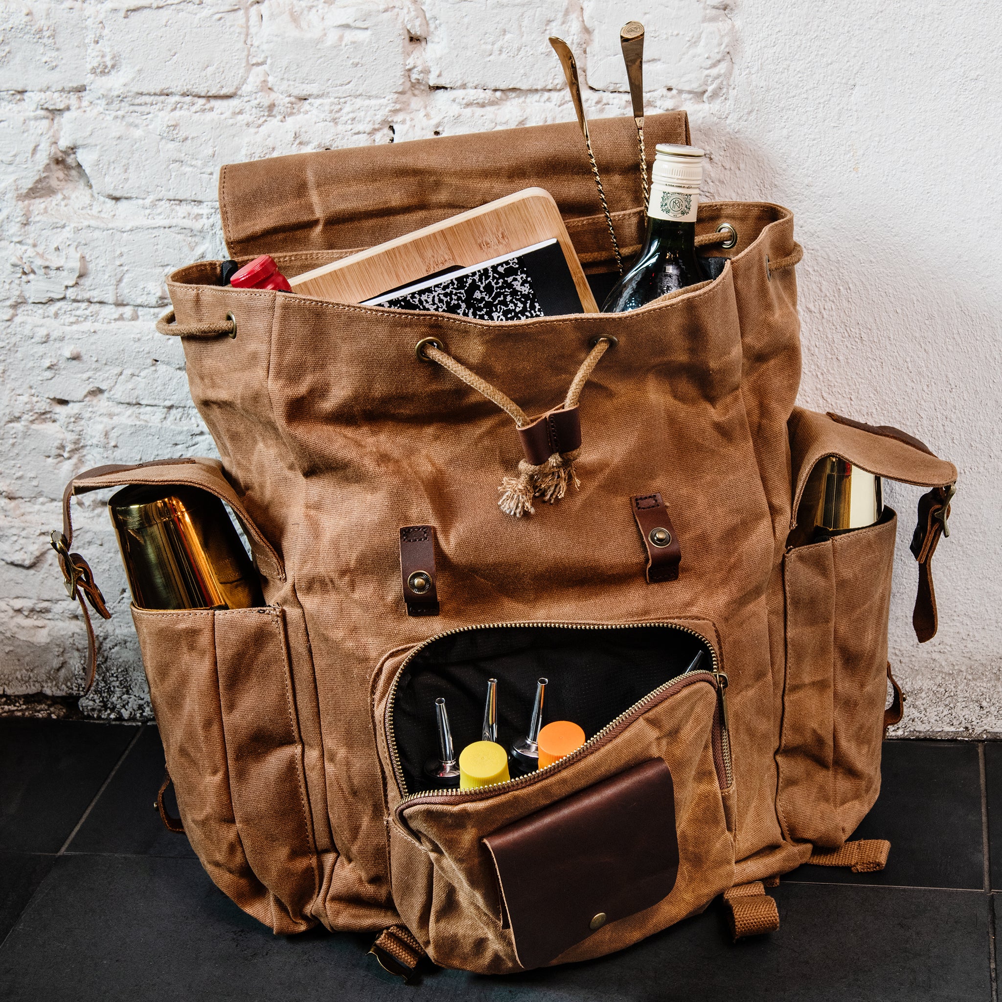 BARTENDER'S BACKPACK – BROWN – Cocktail Kingdom